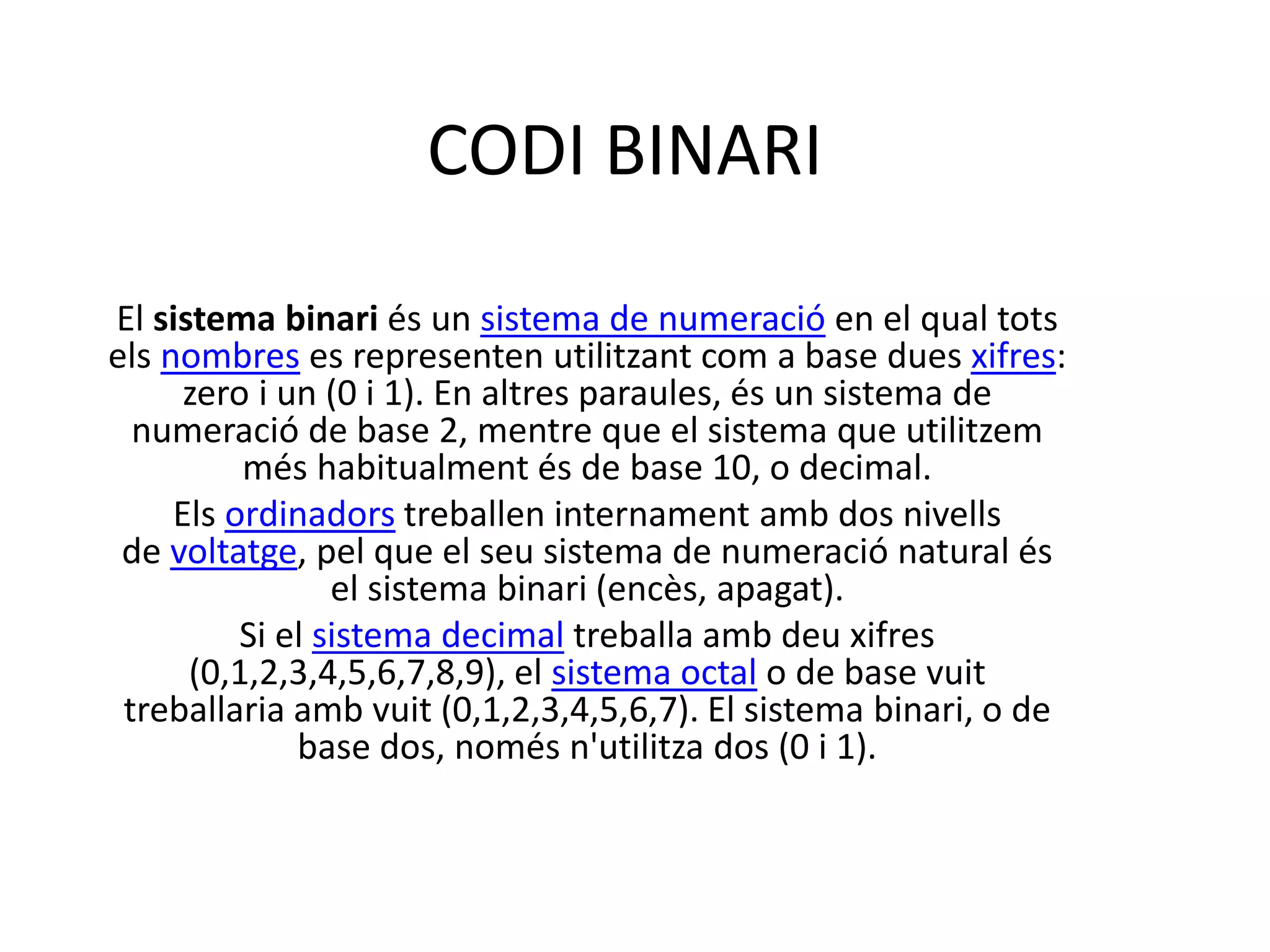 Codi binari | PPTX
