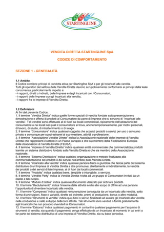 Codice Di Comportamento Startingline | PDF