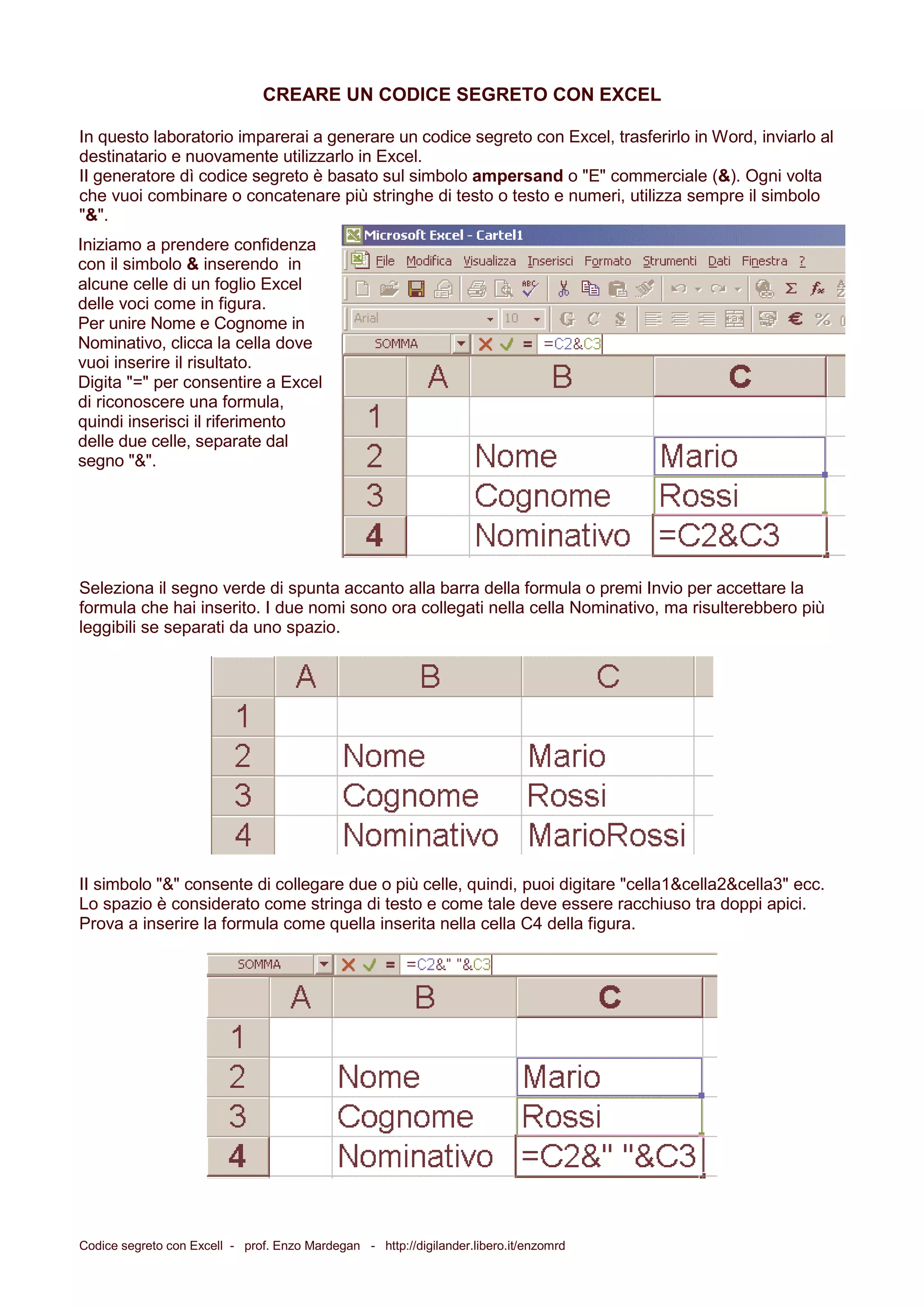 Codice segreto excel | PDF