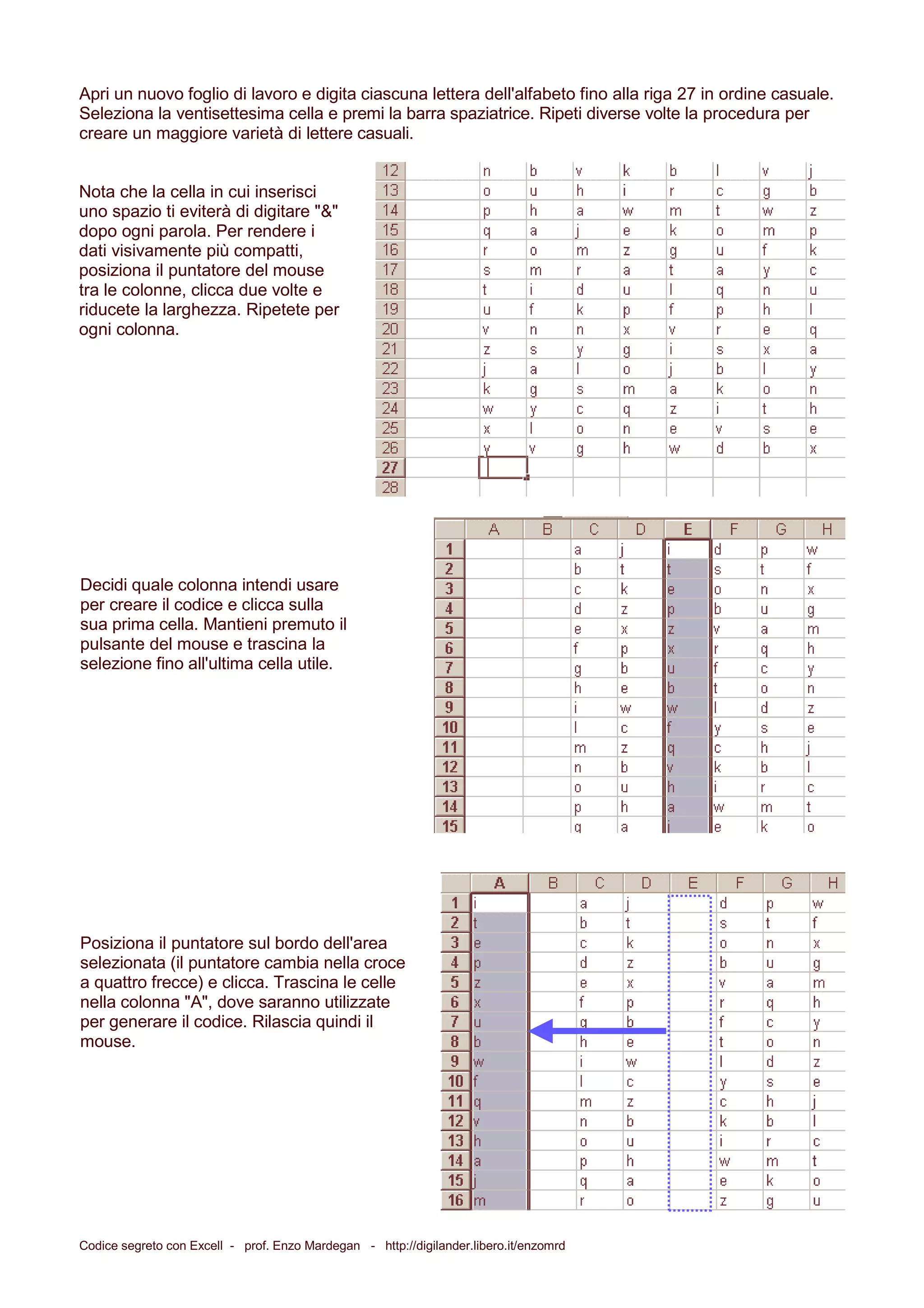 Codice segreto excel | PDF