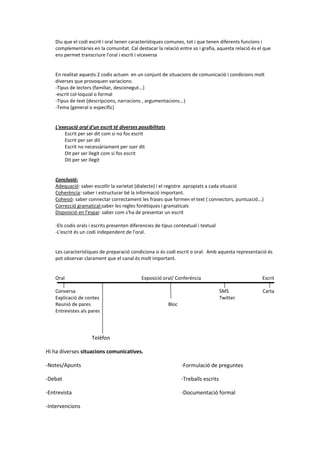 Codi escrit i oral | DOCX