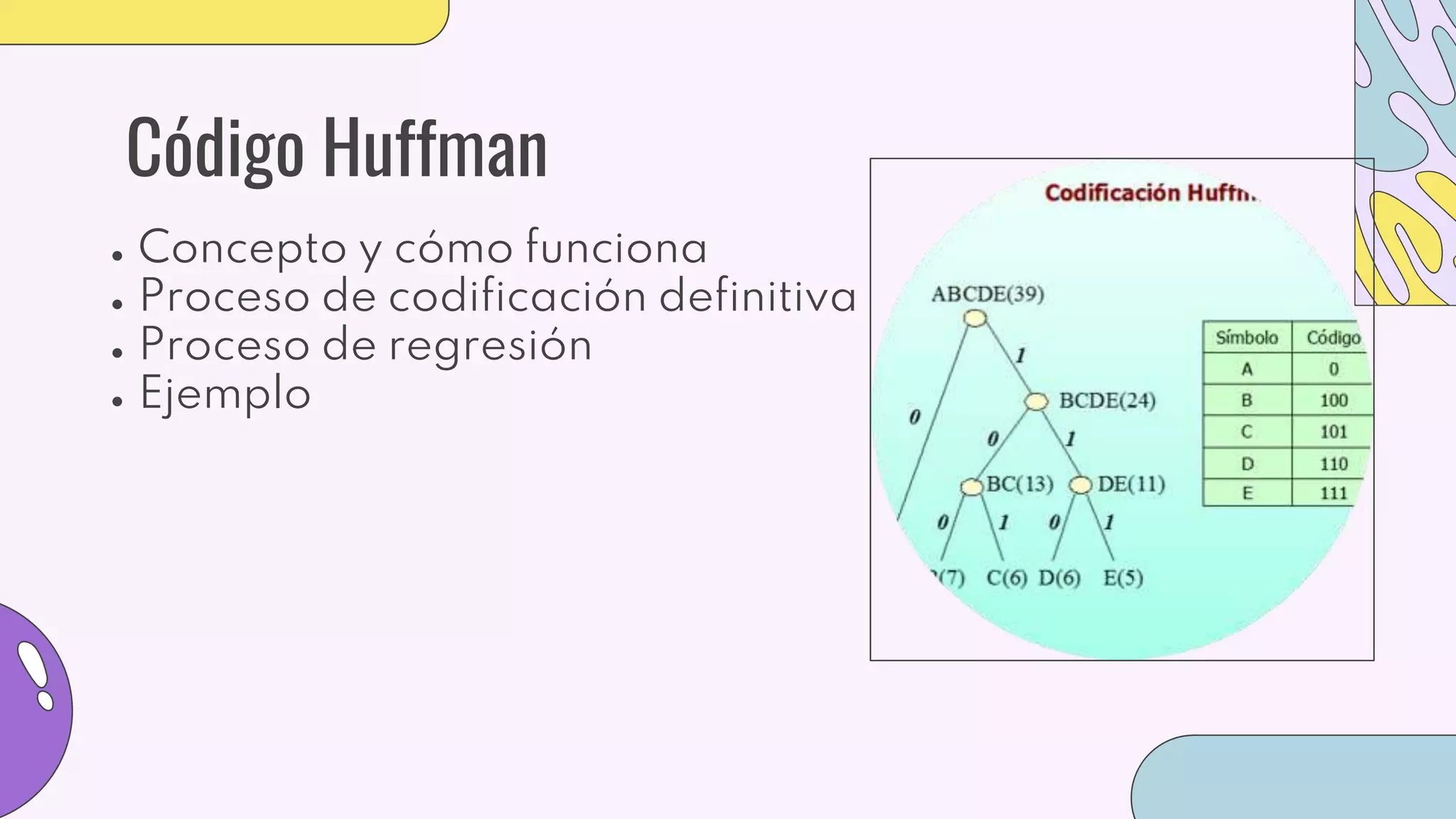 Codificación Huffman.pptx | Programming Languages | Computing