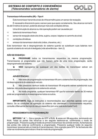 Codificação do alarme ford | PDF