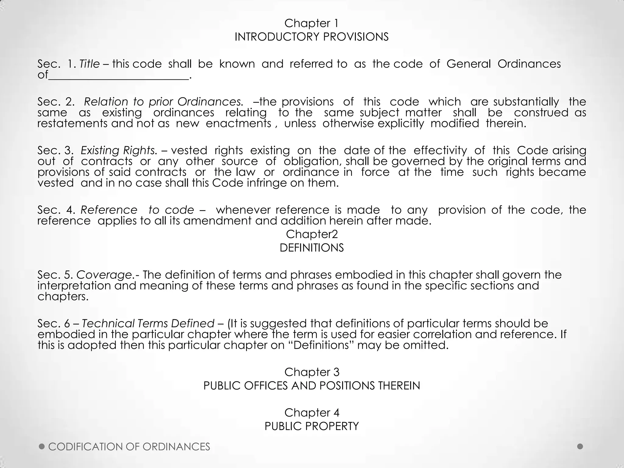 Codification of ORDINANCES | PPTX