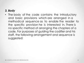 Codification of ORDINANCES | PPTX