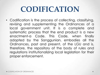 Codification of ORDINANCES | PPTX