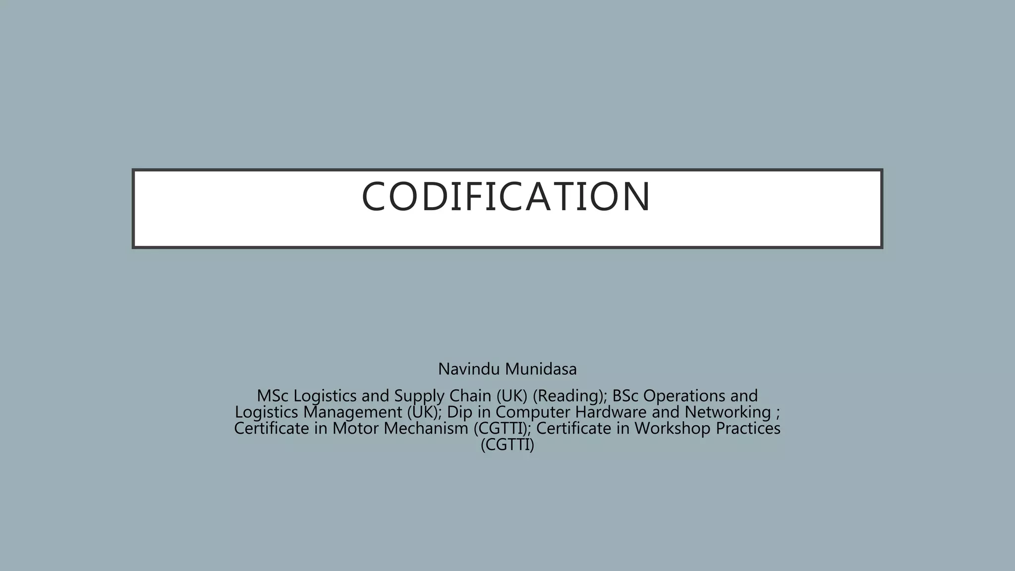 Codification | PPTX