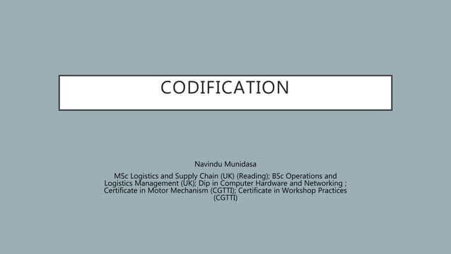 Codification | PPTX | Programming Languages | Computing