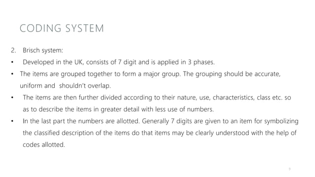 Codification and standardization of items | PPTX | Business | Business ...