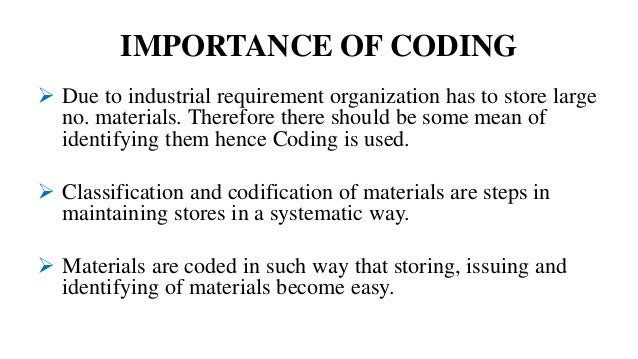 Codification in Materials Management