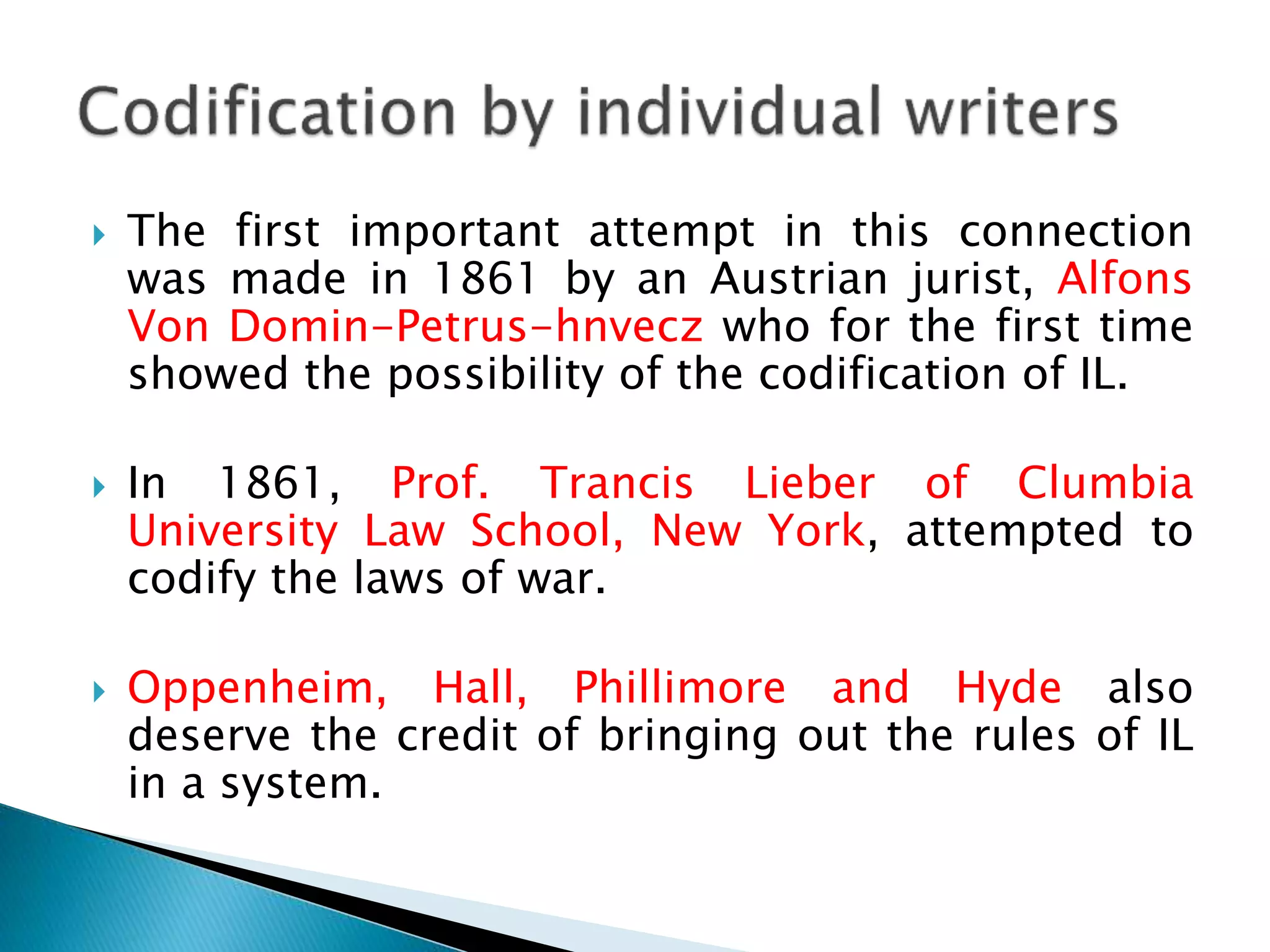 Codification of International Law | PPTX