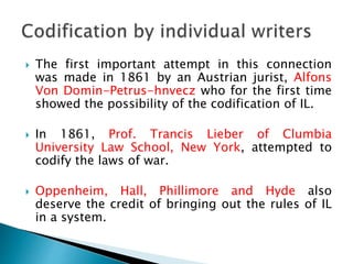 Codification of International Law | PPTX