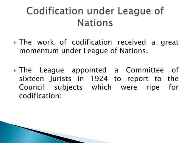 Codification of International Law | PPTX | Law