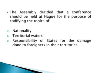 Codification of International Law | PPTX
