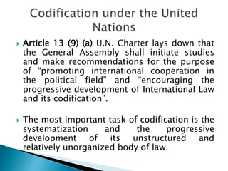 Codification of International Law | PPTX