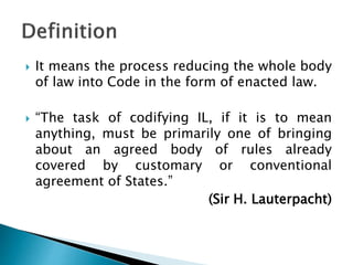 Codification of International Law | PPTX