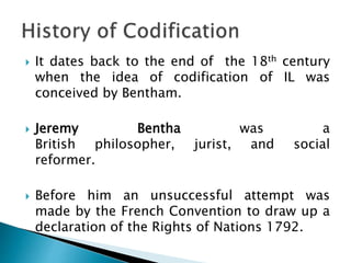 Codification of International Law | PPTX