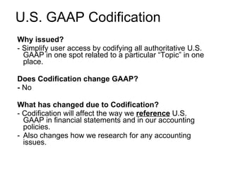 U.S. GAAP Codification demystified | PPT