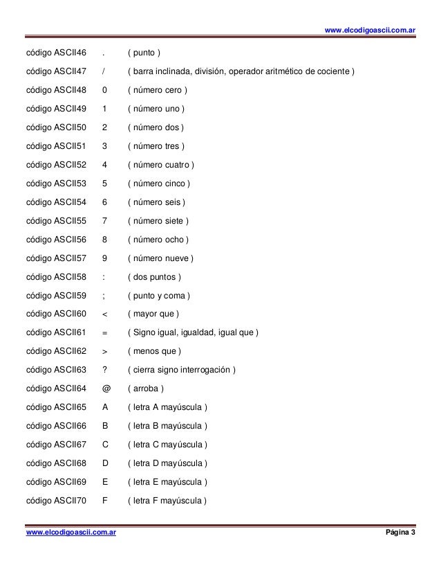 Codigo ascii