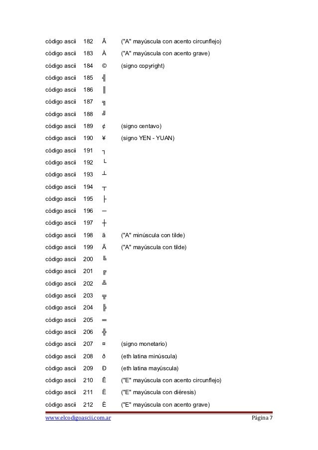 Codigo ascii