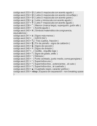 Codigo ascii | DOCX