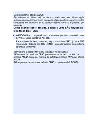 Codigo ascii | DOCX