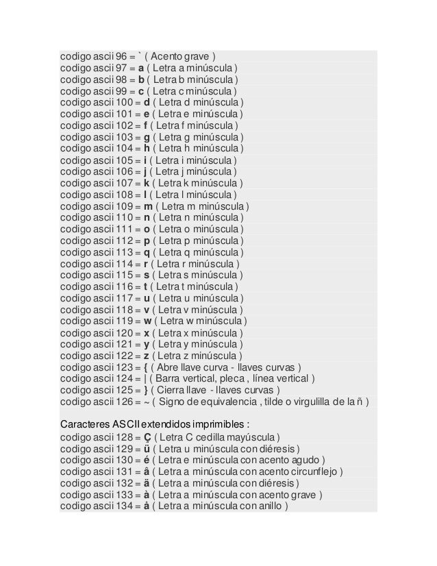 Codigo ascii