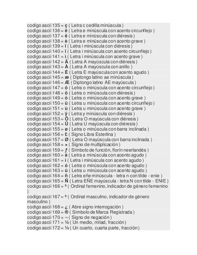 Codigo ascii