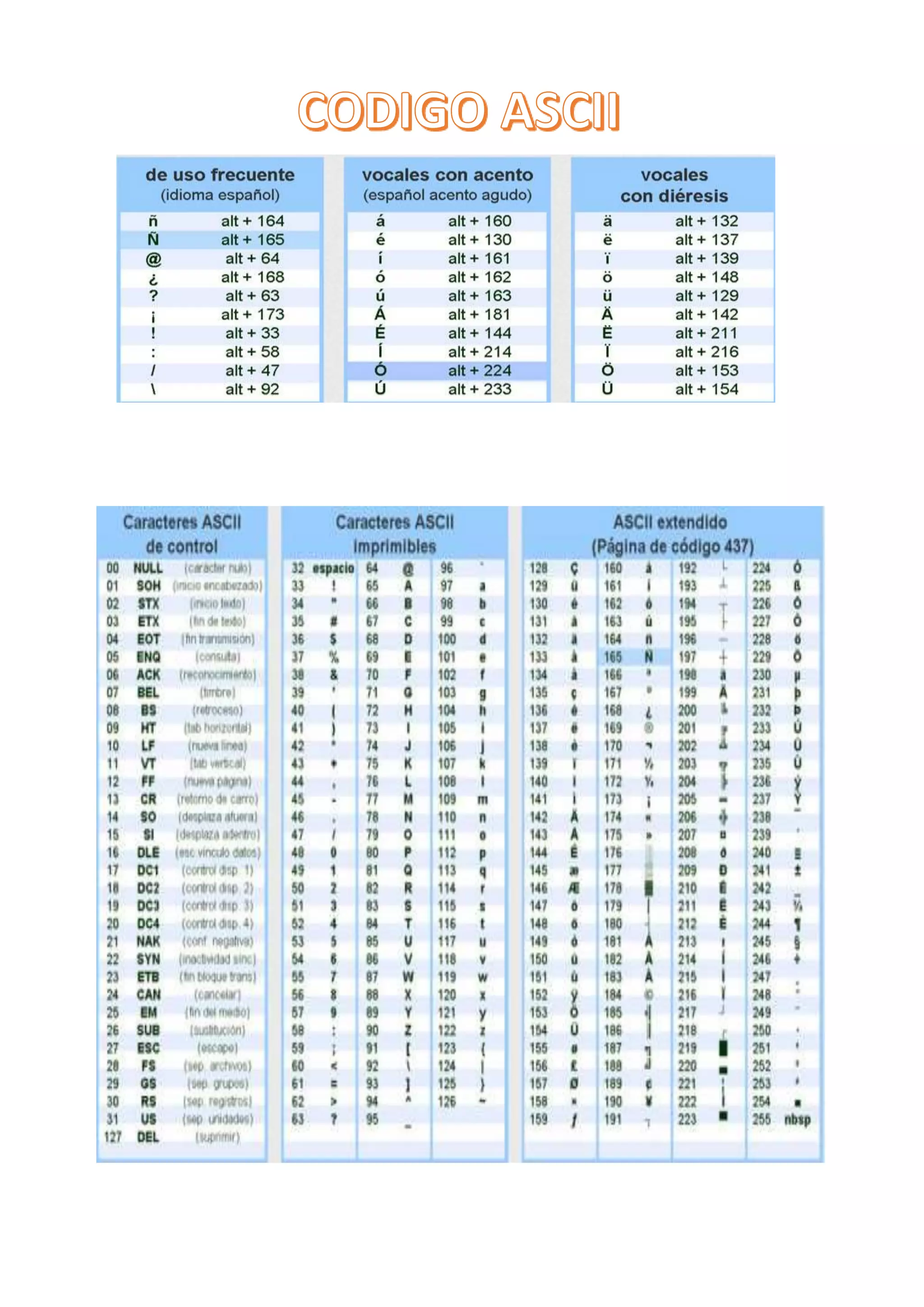 Codigo ascii | DOCX | Technology & Computing