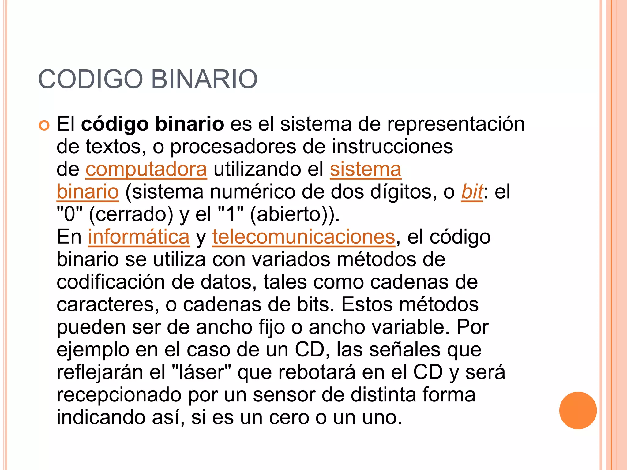 Codigo binario | PPT