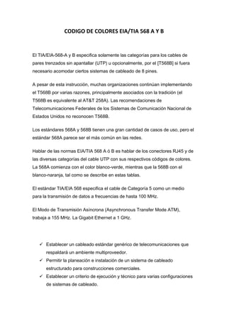 Codigo de colores eia tia 568 a y b | DOCX