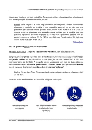 Codigo estrada velocipedes | PDF