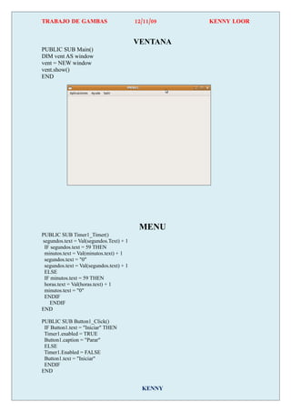 Codigo Fuente De Ejercicios De Gambas | DOC | Programming Languages | Computing