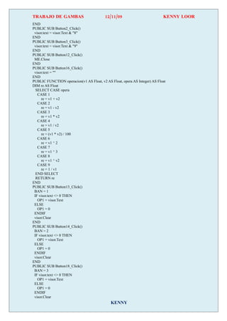 Codigo Fuente De Ejercicios De Gambas | DOC | Programming Languages | Computing