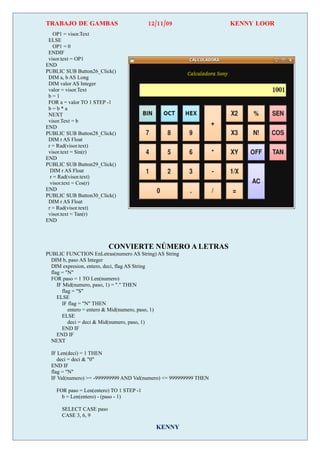 Codigo Fuente De Ejercicios De Gambas | DOC | Programming Languages | Computing
