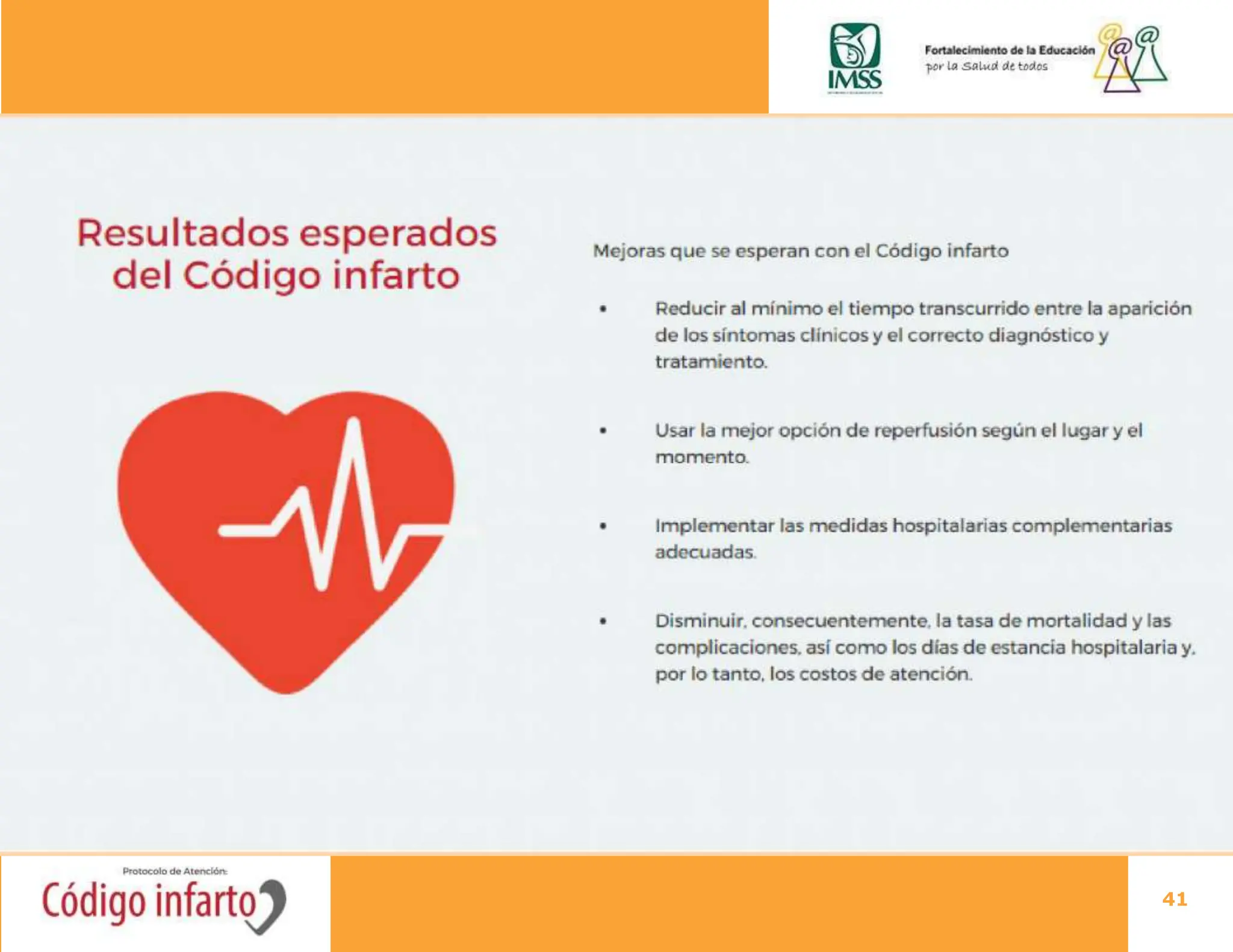 CODIGO INFARTO IMSS,MEDIDAS MULTIDICIPLINARIAS | PPTX