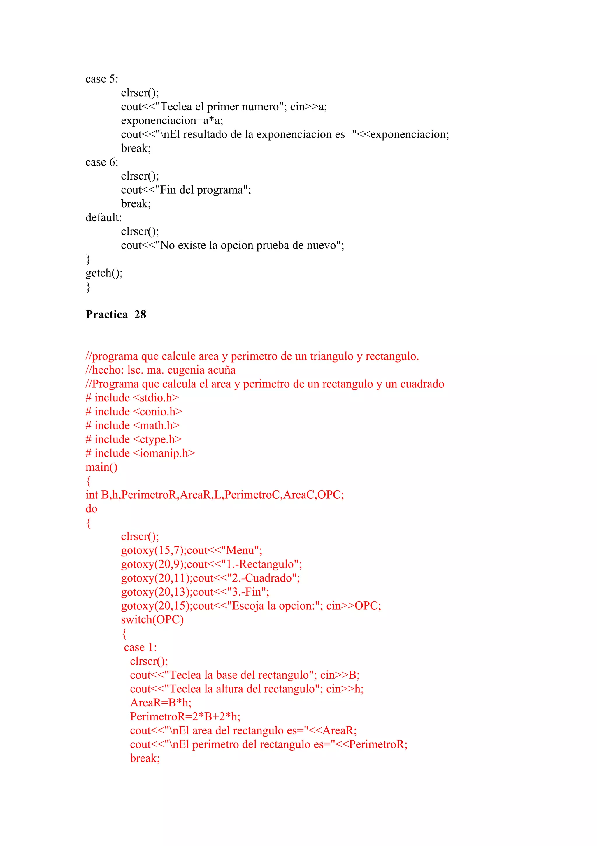 Codigos base ejemplos | DOC