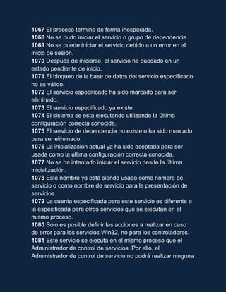 Codigos de error | PDF