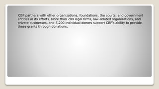 CBF's Platform for Pro Bono Work and Legal Aid in Chicago | PPTX | Non ...