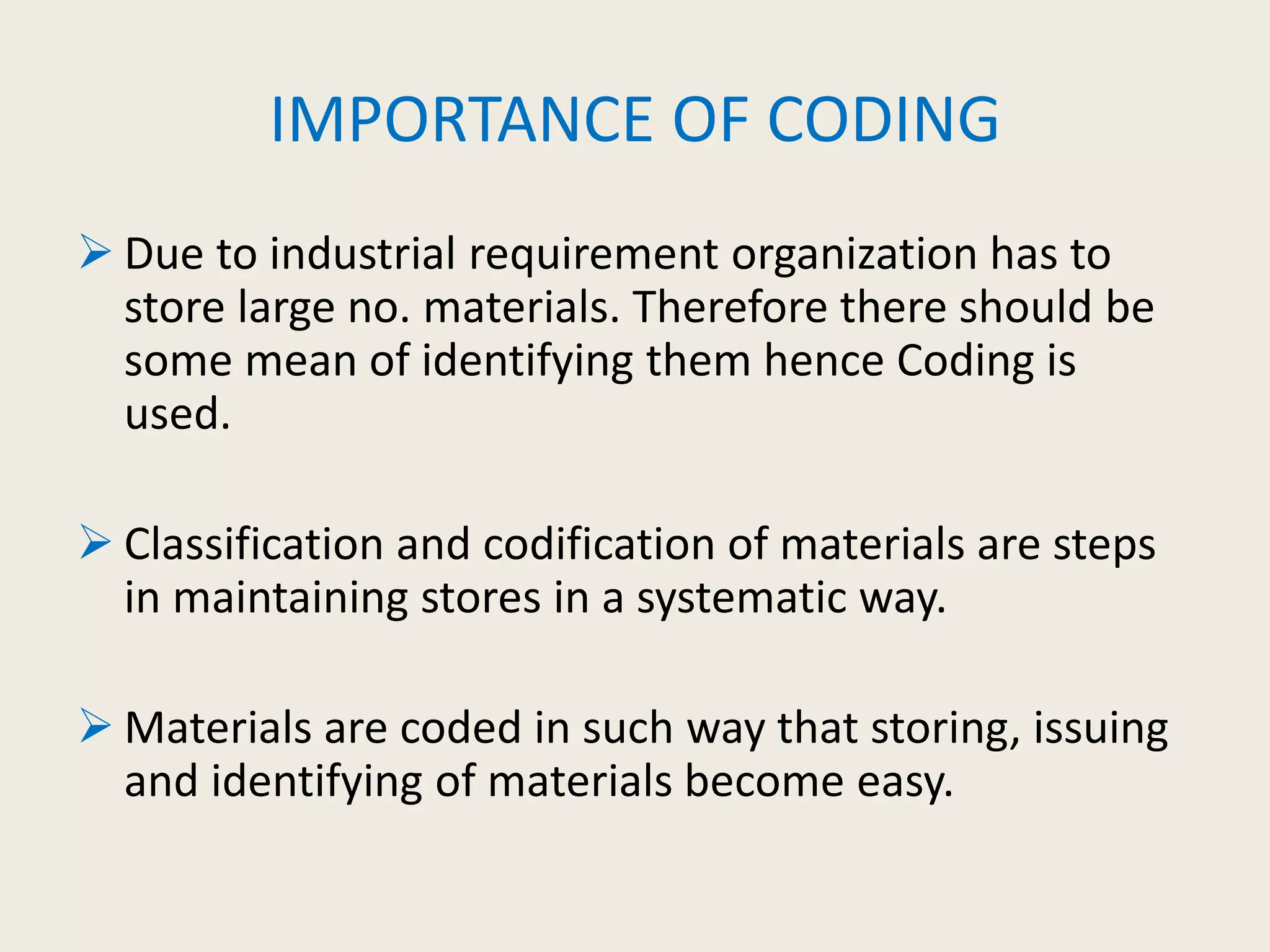 Coding in material management | PPTX