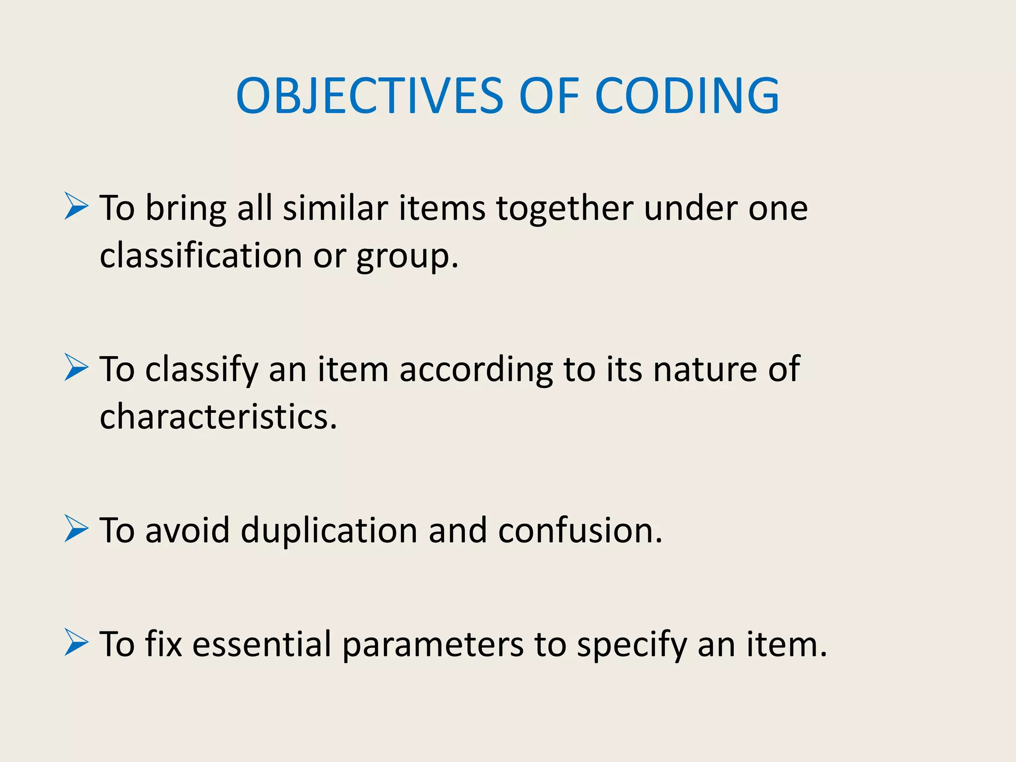 Coding in material management | PPTX