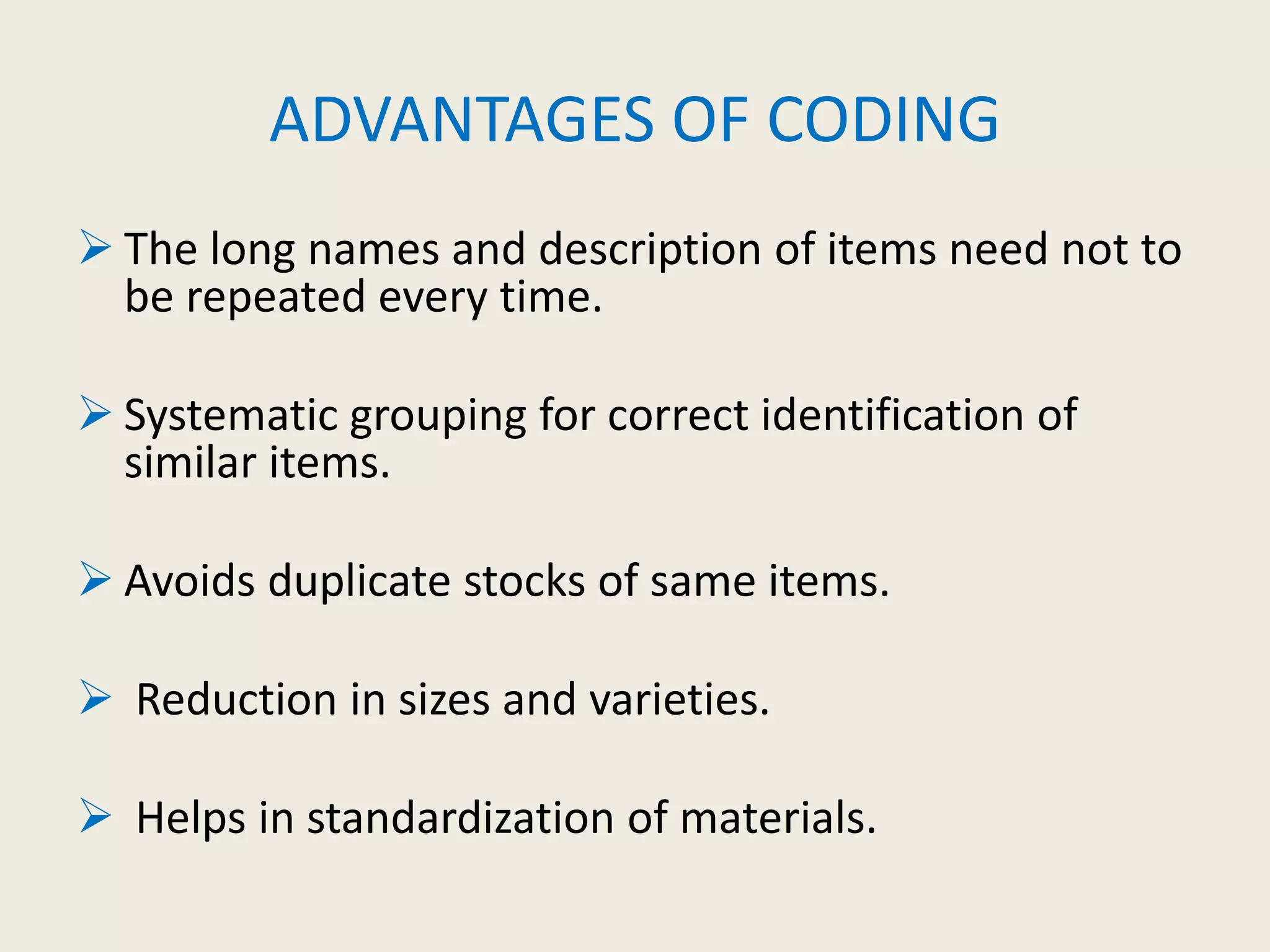 Coding in material management | PPTX