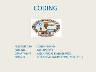Coding in material management | PPTX