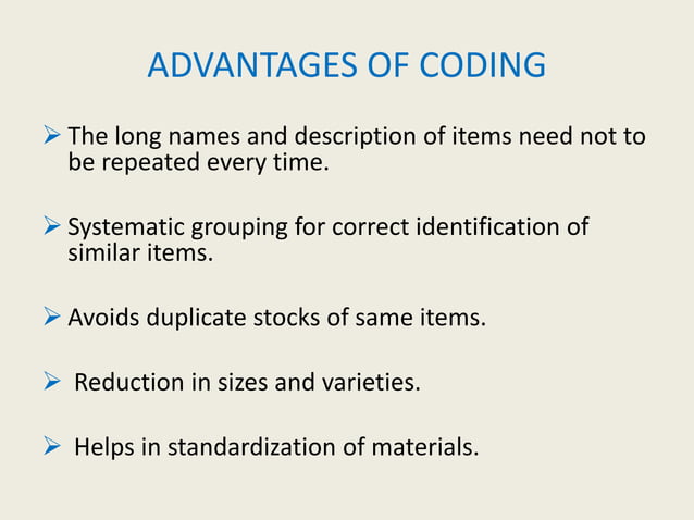 Coding in material management | PPTX