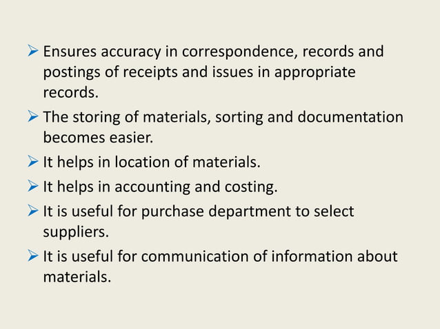 Coding in material management | PPTX