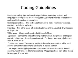 Software engineering topics,coding phase in sdlc | PPT