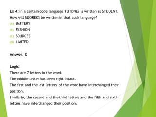 coding-decoding.ppt a ppt for reasonong students | PPT