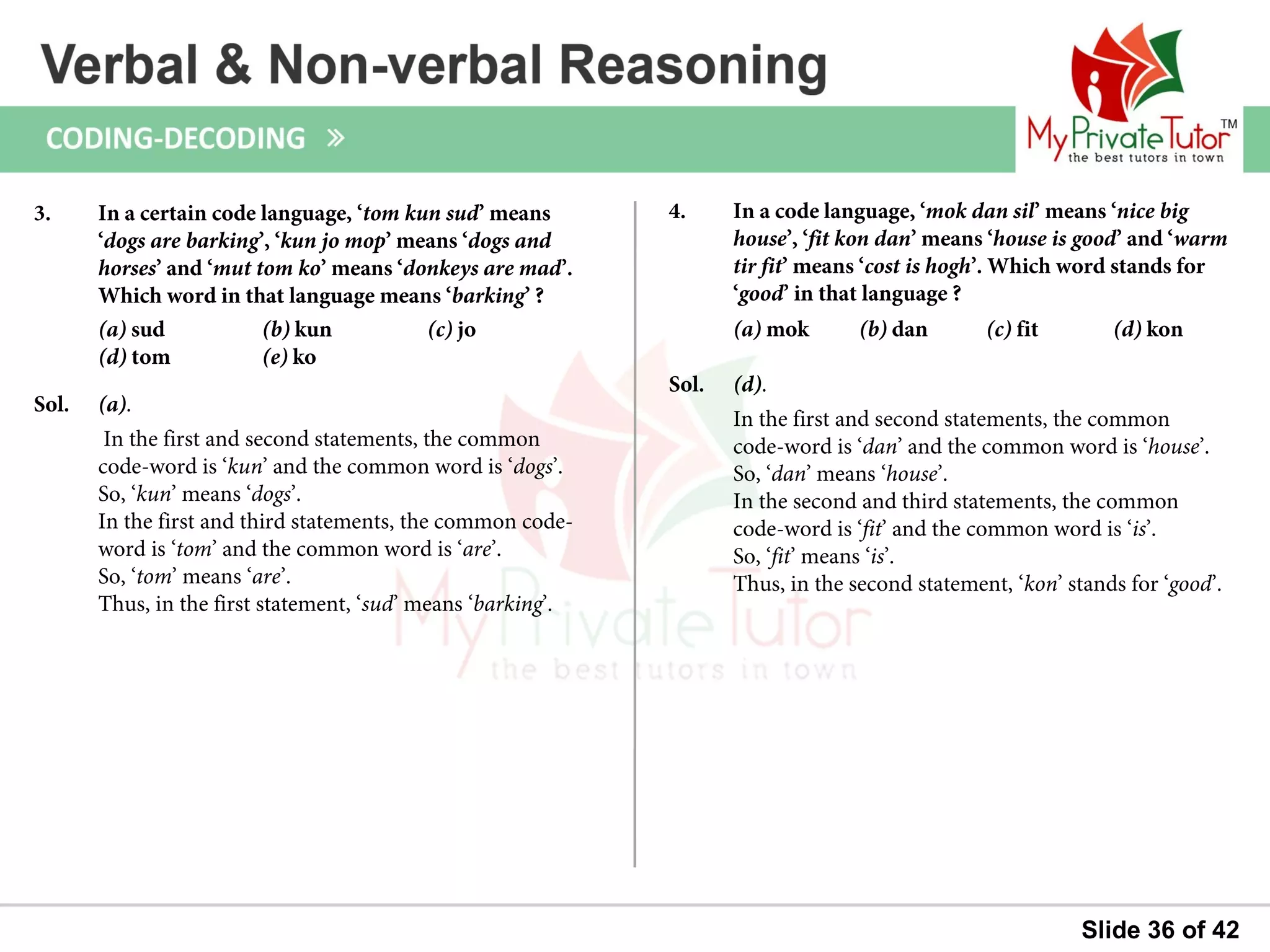Questions On Verbal And Non Verbal Reasoning Coding Decoding Ppt Programming Languages