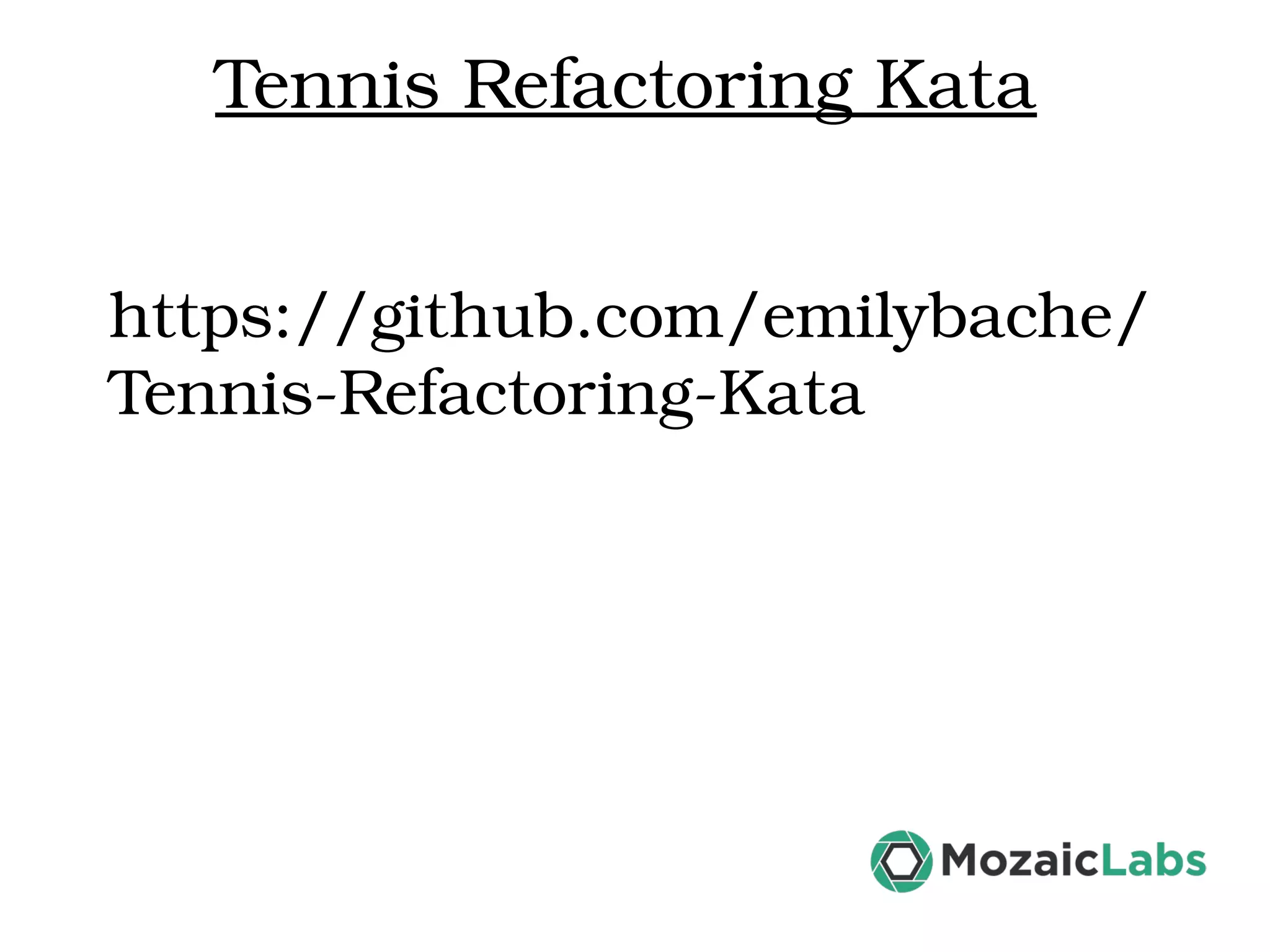 Coding Dojo - Refactoring Tennis Kata | ODP