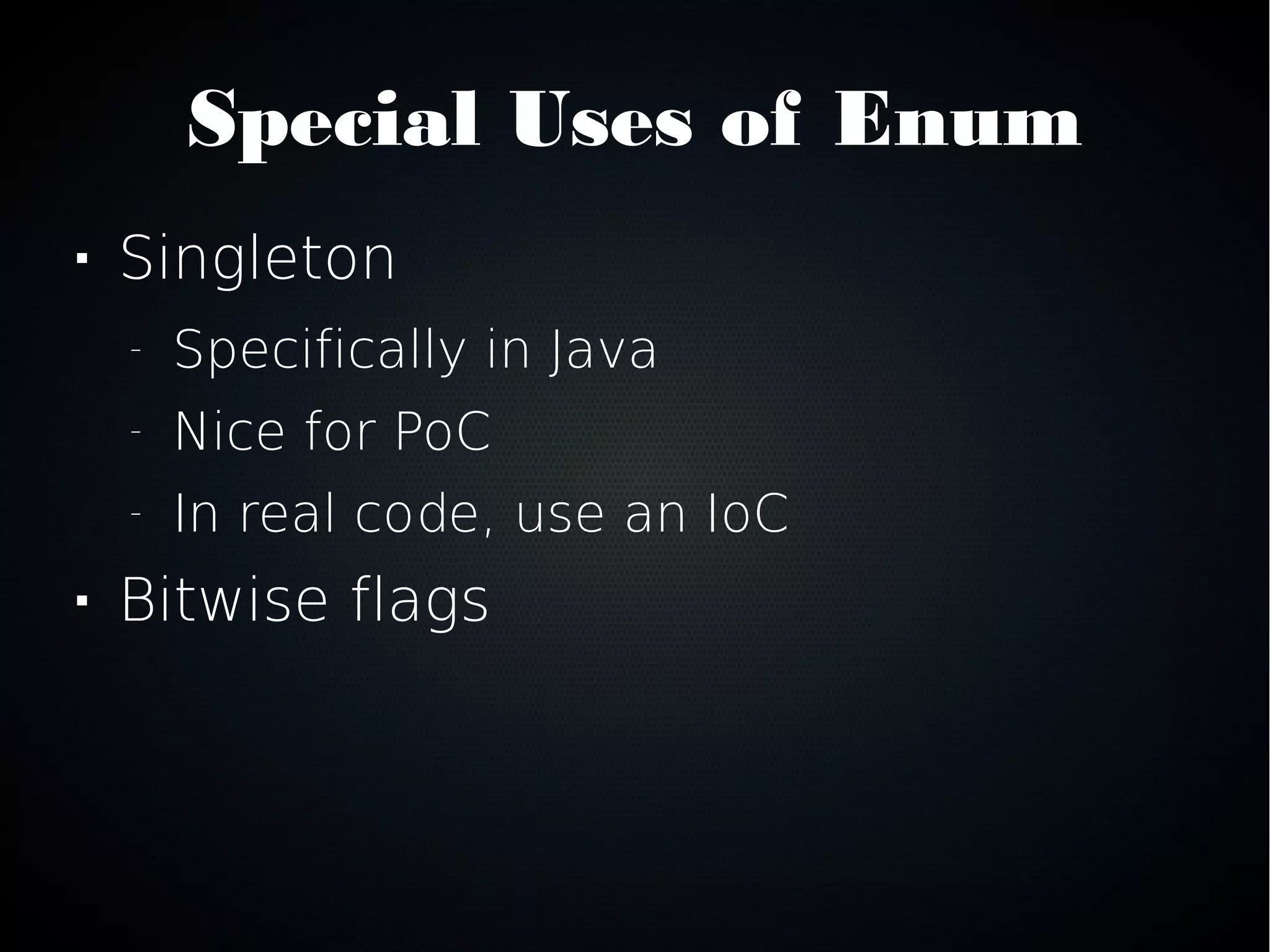 Enum Coding Guidelines Ppt